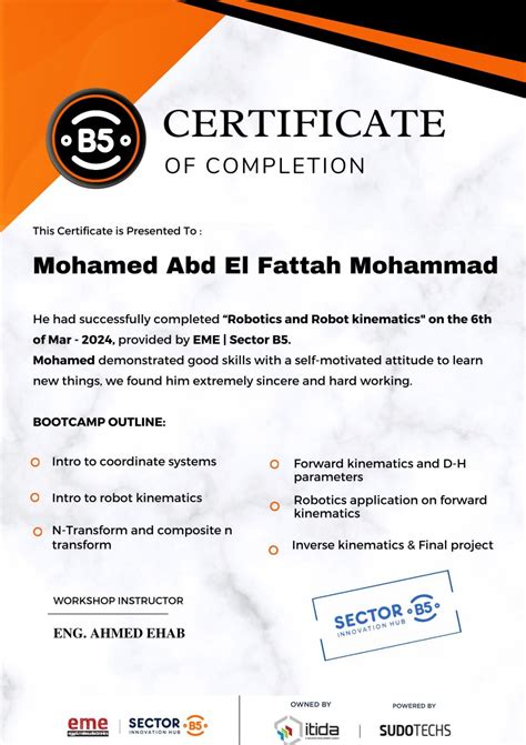 Completed Robot Kinematics Workshop And Showcasing My Final Project