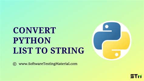 How To Convert Python List To String 4 Ways