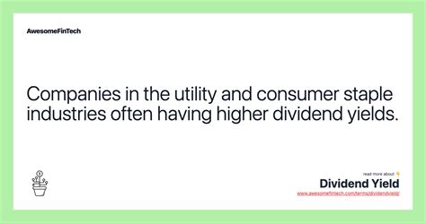 Dividend Yield AwesomeFinTech Blog