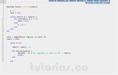 Funciones MatLab El Numero Primo Siguiente A Un Valor Tutorias Co