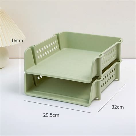 Easyhouse ชั้นวางของ ถาดวางเอกสาร A4 กล่องเก็บเอกสาร วางเรียงซ้อนเป็นชั้นได้ พร้อมส่ง ใส่ A4 ได้