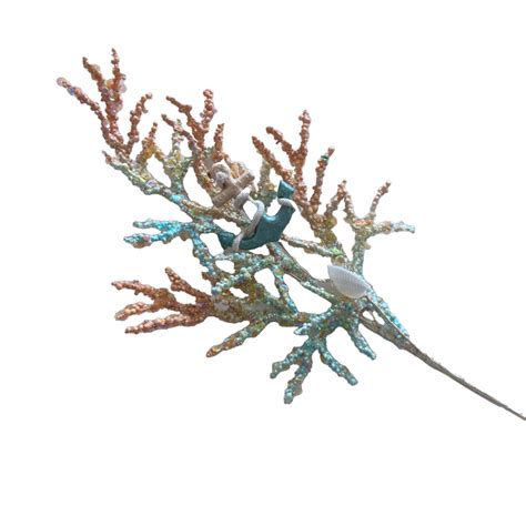 Coral Shell Spray Aqua Tiaro Christmas Cottage