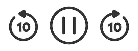 Premium Vector Rewind 10 Seconds Pause Fast Forward 10 Seconds Icon