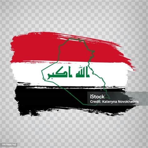브러시 스트로크와 이라크의 빈지도에서 이라크의 국기 높은 품질의지도 이라크 공화국과 웹 사이트 디자인 로고에 대한 투명 배경에 국기 중동 Eps10 0명에 대한 스톡 벡터