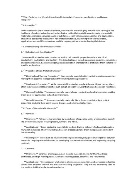 Non Metallic Materials Pdf Materials Science Ceramics