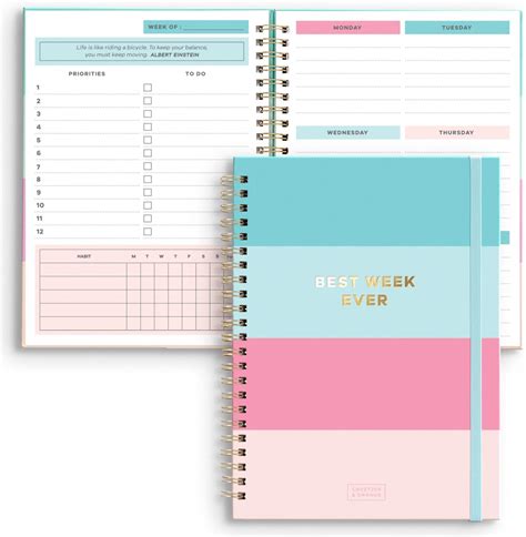 Amazon Com Weekly Planner Spiral Bound Notebook A5 Undated Planner To Do List Notebook