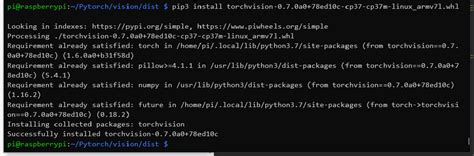 树莓派4B安装Pytorch torchvision