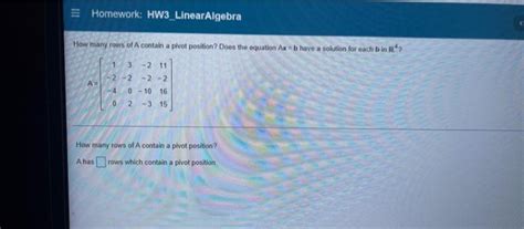 solved e homework hw3 linear algebra how many rows of a