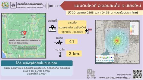 แผ่นดินไหวเชียงใหม่ขนาด 4 1 คาดเกิดจากกลุ่มรอยเลื่อนแม่ทา
