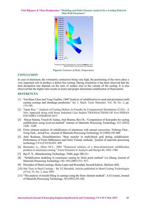 Modeling And Finite Element Analysis For A Casting Defect In Thin Wall Structures Ijeert 2015 Pdf