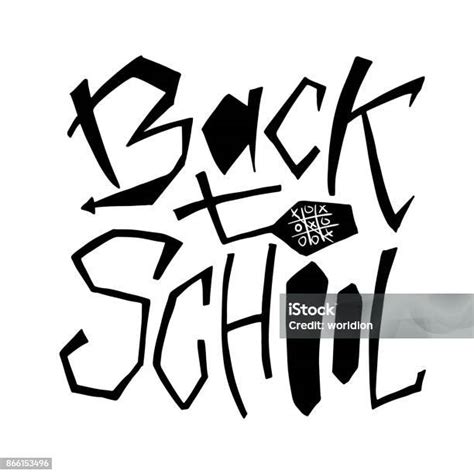 학교에 다시 텍스트를 격리합니다 레터링 디자인 아이콘 인사말 카드 초대장 포스터 배너에 대 한 가을에 대한 스톡 벡터 아트 및 기타 이미지 Istock