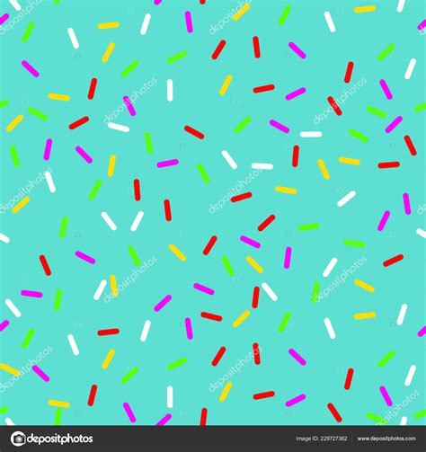 Vector Seamless Background Blue Donut Glaze Decorative Bright Sprinkles