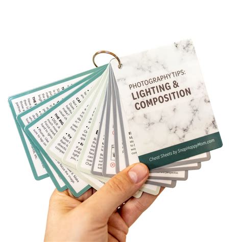 Getuscart Photography Tips Composition And Lighting Cheat Sheet Cards