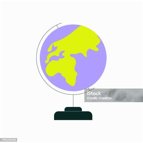지리학 교육 및 탐험을 상징하는 평면 벡터 일러스트 레이 션에서 대륙을 묘사하는 지구 흰색 배경에 고립 0명에 대한 스톡 벡터 아트 및 기타 이미지 Istock