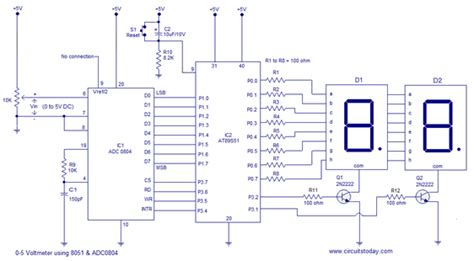 Digital Voltmeter Using 8051 Microcontroller Electronics Maker