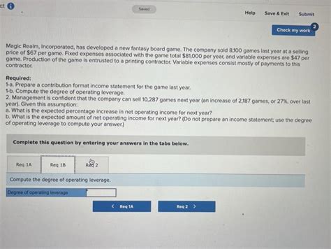 Solved Ct Saved Help Save And Exit Submit Check My Work Magic