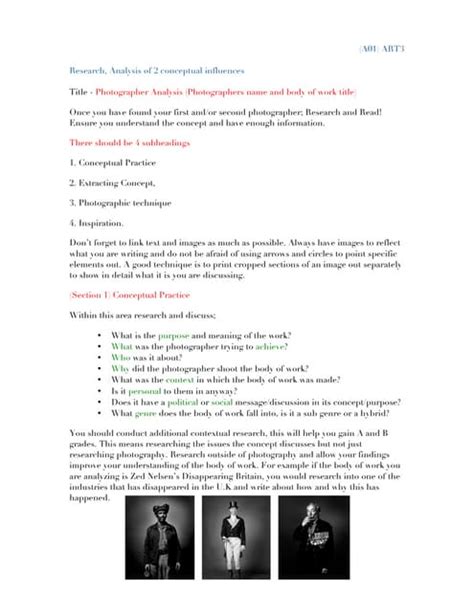 How To Analyse A Body Of Work Ppt