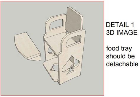 Abdl Gender Cuck Highchair Design For Your Carpenter In D Autocad Etsy