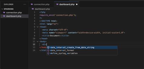 Html Suggestion Option Doesnt Work Inside Php File Vs Code Stack