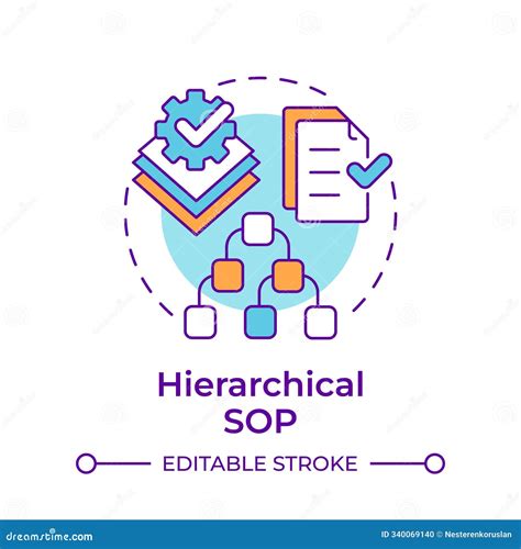 Hierarchical Sop Multi Color Concept Icon Stock Illustration