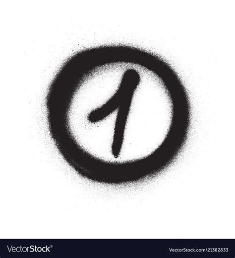 Graffiti Number One 1 In Circle Sprayed In Black Vector Image