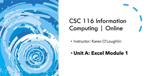 csc116 excel module 1 sams training demo