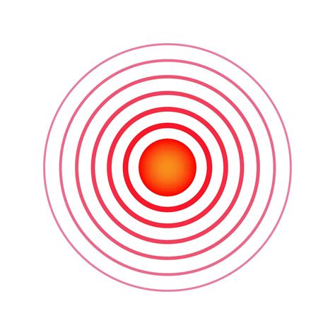 Pain Circle Red Rings Symbol Throbbing Pain Medical Design Icon