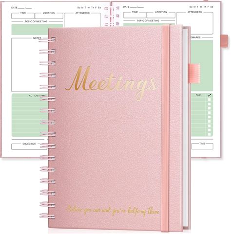 Jubtic Meeting Notebook For Work With Action Items Work Journal Project Planner