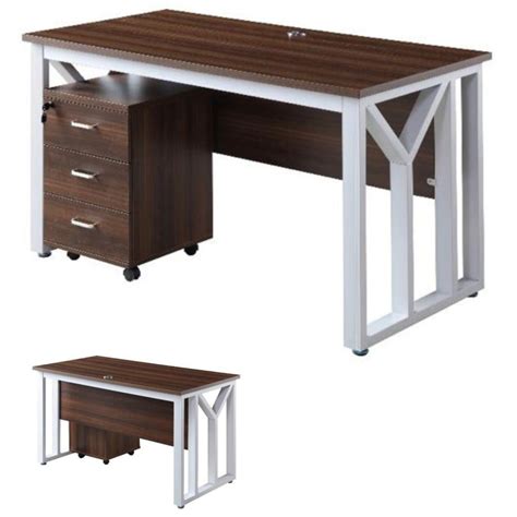 مكتب خشبي مع وحدة ادراج متحركة Home Ksa