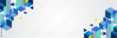 Abstract Blue Bauhaus Geometric Banner Background Vector Abstract Graphic Design Banner Pattern