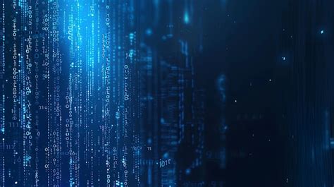 abstract background with glowing blue binary code data stream premium