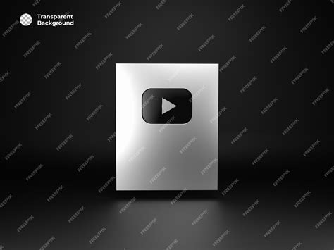Premium Psd 3d Rendering Youtube Silver Play Button Psd