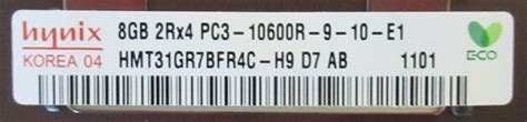 Sun Hynix Hmt31gr7bfr4c H9 8gb Ddr3 Pc3l 10600r 1333mhz Ecc Server Memory Ram