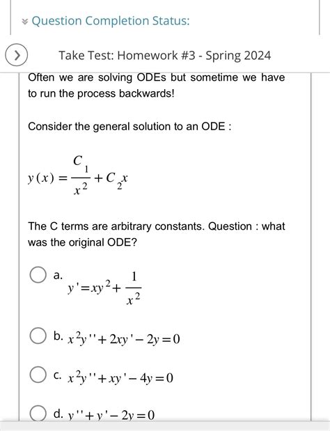 Solved Question Completion Statustake Test Homework 3