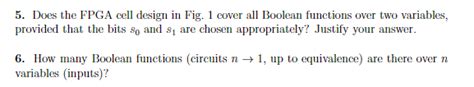 Solved Does The FPGA Cell Design In Fig Cover All Chegg