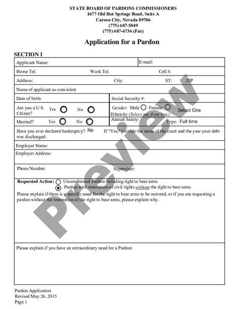 Nevada Application For Pardon Us Legal Forms