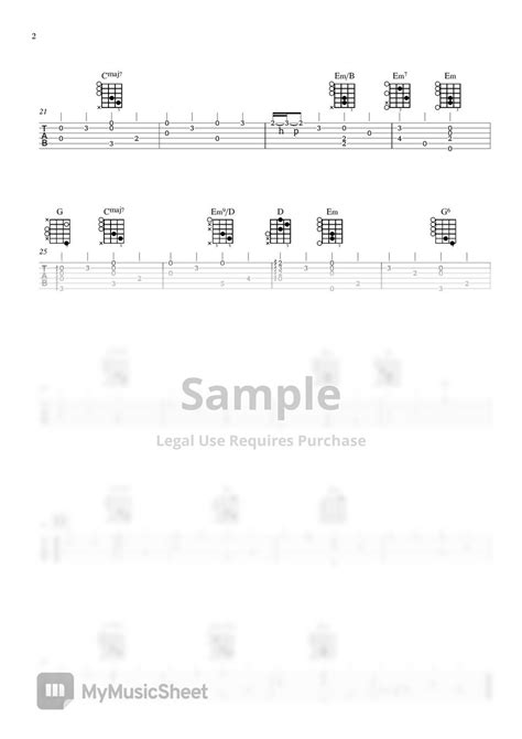 와다 카오루 시대를 초월한 마음 이누야사ost Guitar Tab Sheets By 서동욱