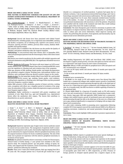 Pdf Selective Neurotomy For Focal Spasm Treatment
