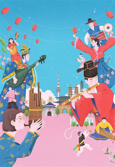 국립 국악원 음악회 포스터 일러스트 그래픽 디자인 일러스트레이션 귀여운 만화 배경화면 일러스트레이션 예술 그림