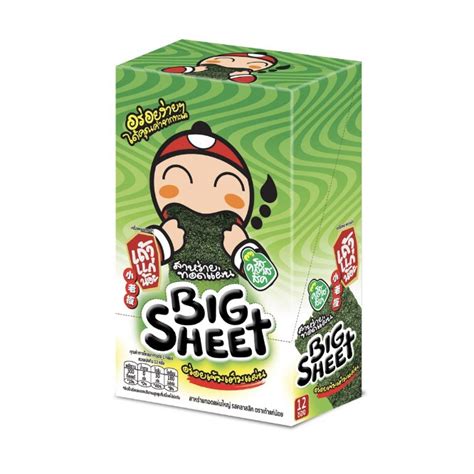 เถ้าแก่น้อย บิ๊กชีท สาหร่ายทอดแผ่น รสคลาสสิค 3 5 กรัม แพ็ค 12 ซอง ศรี