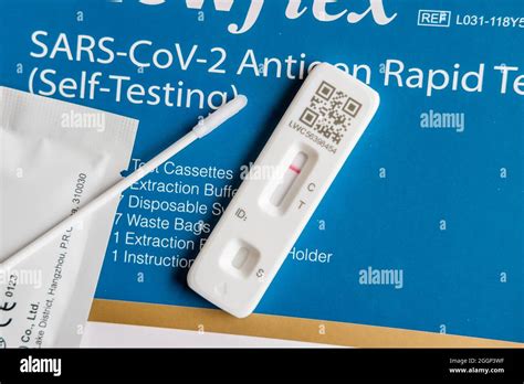 Résultat Négatif De Lauto Test Du Débit Latéral Covid 19 Photo Stock