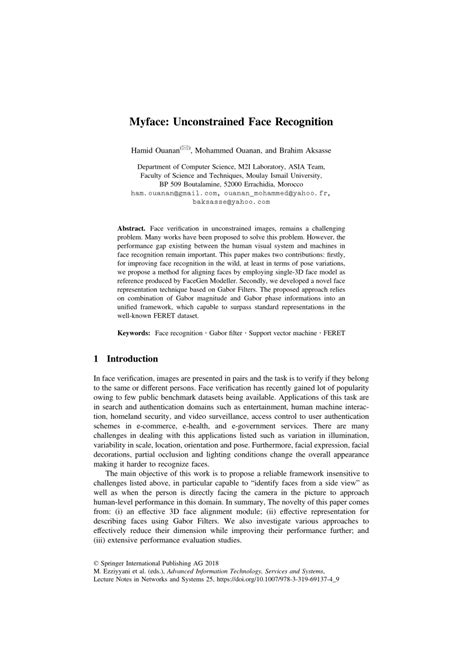 Pdf Myface Unconstrained Face Recognition