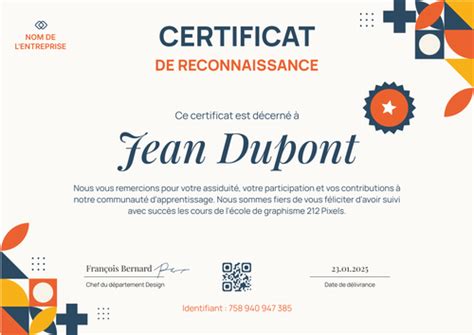 Modèles De Certificat Et De Diplôme Gratuits Certifier