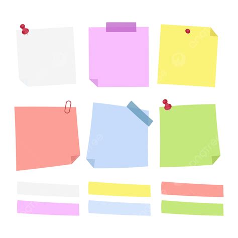 컬러 스티커 일러스트 노트 메모 포스트잇 부치다 포스트잇 노트 Png 일러스트 및 벡터 에 대한 무료 다운로드 Pngtree