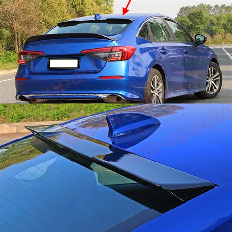 For New Honda Civic 2022 2023 Abs Glossy Black Rear Window Roof Spoiler