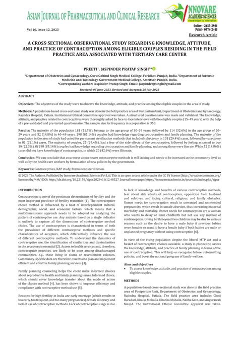 PDF A CROSS SECTIONAL OBSERVATIONAL STUDY REGARDING KNOWLEDGE ATTITUDE AND PRACTICE OF