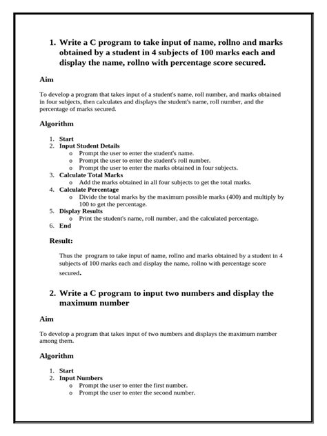 Lab Manual By Prema For C Program Pdf Pointer Computer Programming