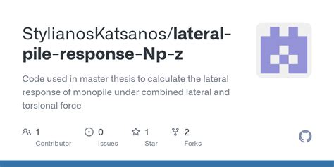 Github Stylianoskatsanos Lateral Pile Response Np Z Code Used In Master Thesis To Calculate