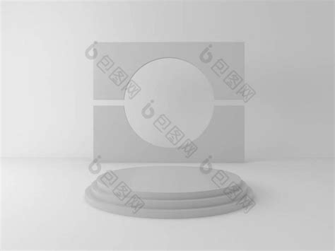 三维空间的圆形讲台展示产品和单体语言文本图片 包图网企业站