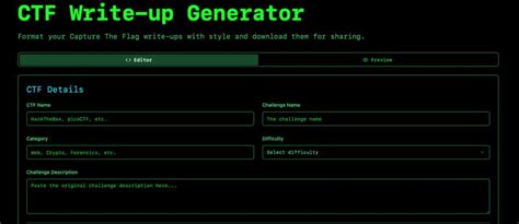 I Made A Ctf Writeup Generator For Fun Today With V0 Someone Please Try